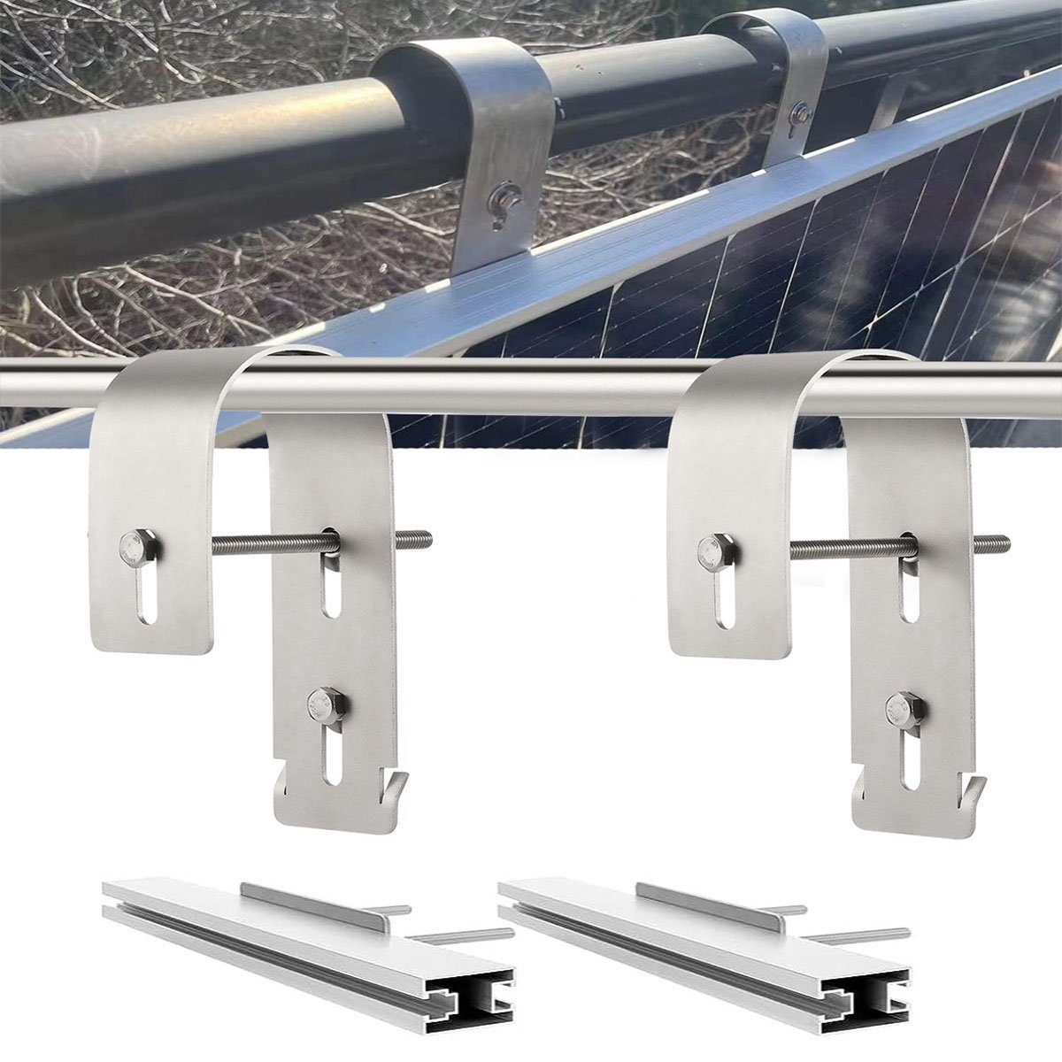 Letgospt 2 Paar Solarmodul Halterung Balkonhaken Balkon Passend Für